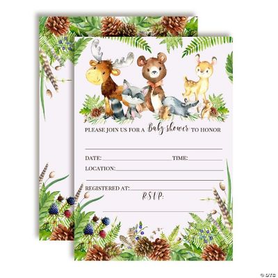 Watercolor Forest Animals Invitations 40pc. by AmandaCreation ...