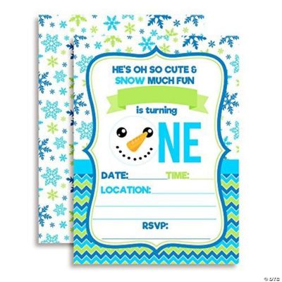 Snowman 1st Birthday Invitations 40pcs. by AmandaCreation | Oriental ...