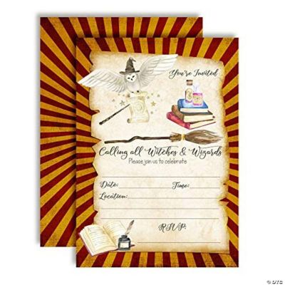 Magical Wizard Birthday Invitations 40pcs. by AmandaCreation