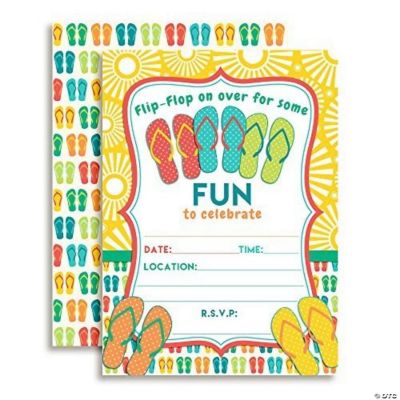 Flip Flop Invitations 40pc. by AmandaCreation | Oriental Trading