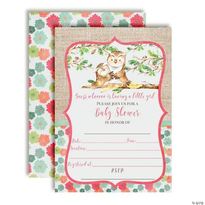 Guess Whooo Owl (Girl) Invitations 40pc. by AmandaCreation | Oriental ...