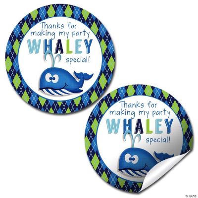AmandaCreation Preppy Whale Envelope Seals 40pc. | Oriental Trading