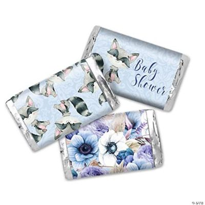 AmandaCreation Little Rascal Blue Baby Shower Mini Candybar Wrappers ...