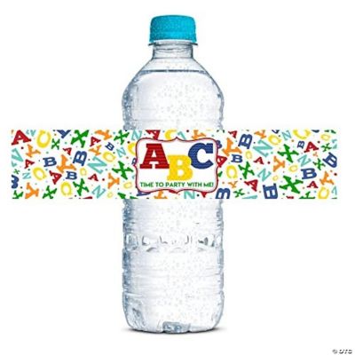 AmandaCreation ABC Alphabet Water Bottle Wrappers 20pc. | Oriental Trading