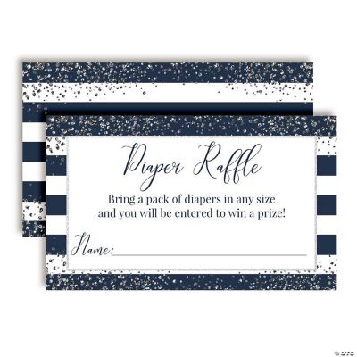 AmandaCreation Striped Navy & Silver Diaper Raffle 20pcs. | Oriental ...