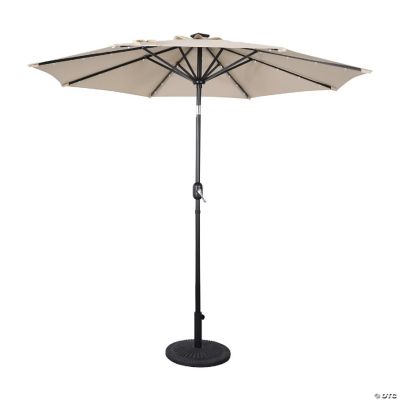 Emma + Oliver Hogan Solar LED Patio Umbrella, Round Water Resistant ...