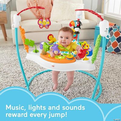 Fisher-Price Colorful Light Up Comfy Animal Activity Baby Jumperoo ...