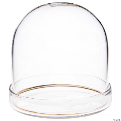 Plymor 3" x 3" Glass Display Dome Cloche with Gold Rim (Clear Glass ...