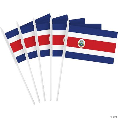 G128 4x6 Inches 12PK Costa Rica Printed 150D Polyester Handheld Stick ...