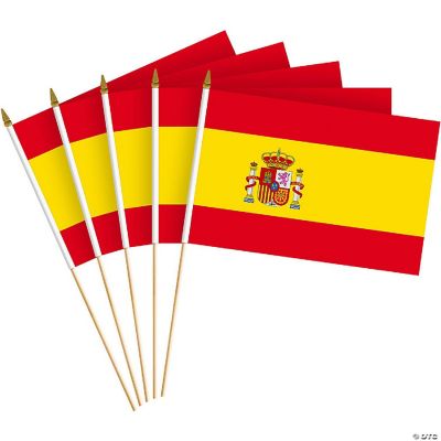 G128 8x12 Inches 30PK Spain Printed 150D Polyester Handheld Stick Flag ...