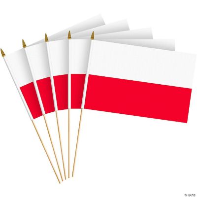 G128 8x12 Inches 12PK Poland Printed 150D Polyester Handheld Stick Flag ...