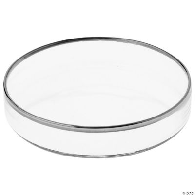 Plymor 3" x 3" Round Glass Display Tray (Silver Rim), Pack of 6 ...