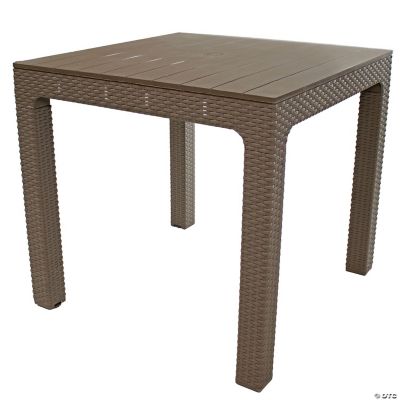 Sunnydaze Outdoor Square Polypropylene Patio Dining Table with Faux ...