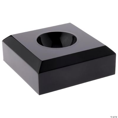 Plymor Black Acrylic Square Display Base with Indented Circle to Hold ...