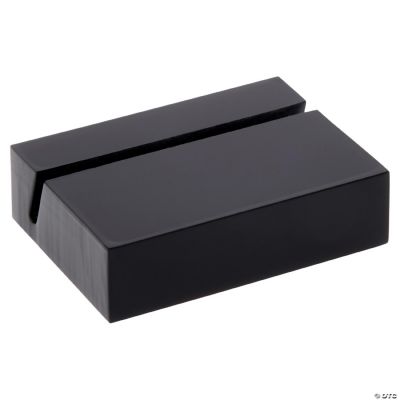 Plymor Black Acrylic Block with Sign Display Holder Slot, 1.25" W x 1 ...