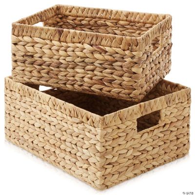 Casafield 2pc Hyacinth Wicker Storage Basket Set Woven Organizer Bins ...