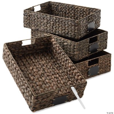 Casafield 4pk Hyacinth 12.5x17x5 Pantry Baskets, Wicker Kitchen Cabinet ...