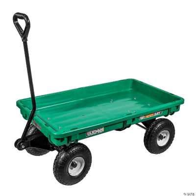 Farm Tuff Durable Plastic Deck Garden Wagon Utility Cart with Pneumatic ...