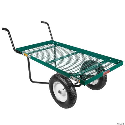 Farm Tuff Durable Two Wheel Metal Utility Push Cart with Pneumatic ...