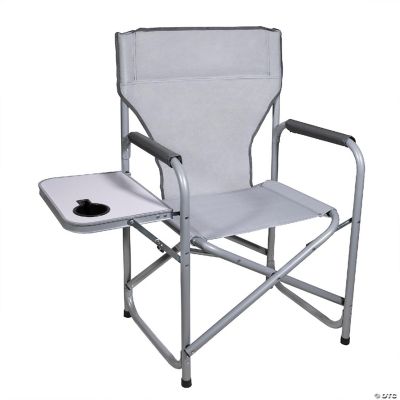 Zenithen Portable Outdoor Directors Folding Chair with Side Table, Gray ...