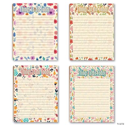 Stonehouse Collection Floral Notepads 4 To Do List Assorted Notepads ...