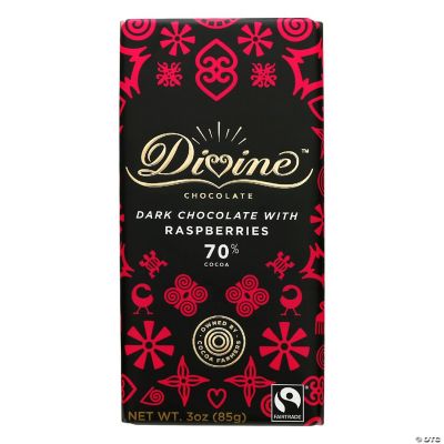 Divine Chocolate Chocolate Bar Dark Raspberries 3 oz (Pack of 12 ...