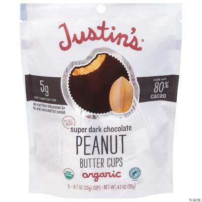 Justin's - Peanut Butter Cups Super Dark Chocolate 4.2 oz (Pack of 6 ...