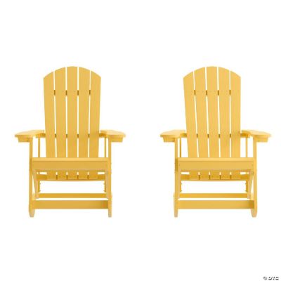 Emma + Oliver Savannah Poly Resin Wood Adirondack Rocking Chair - All ...