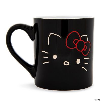 Sanrio Hello Kitty Black Outline Wax Resist Ceramic Mug Holds 14 Ounces ...
