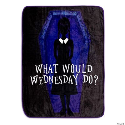 Addams Family Wednesday "What Would Wednesday Do?" Raschel Throw ...