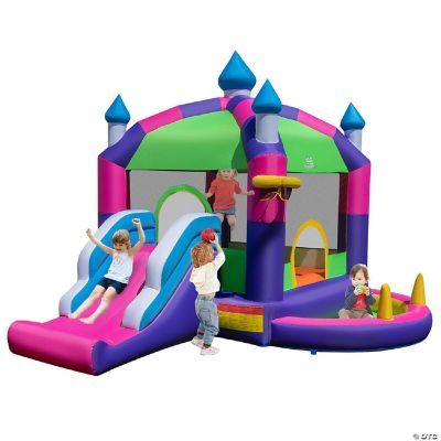 Inflatable Bounce Castle w/ Sun Roof 5-in-1 Jumping Bounce Castle ...