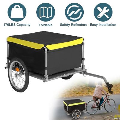 Foldable Bicycle Cargo Wagon Trailer Two-Wheel Bike Cargo Trailer with ...