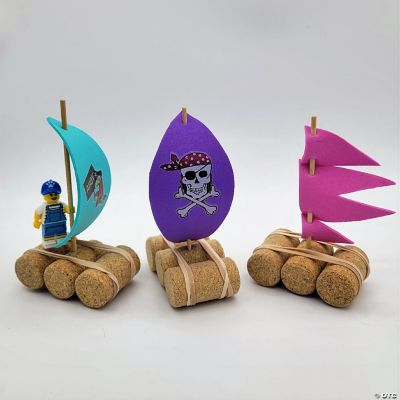 Ink and Trinket Kids DIY Cork Boat Craft Kit - Pink, Teal, Purple ...