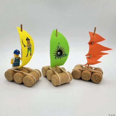 Ink and Trinket Kids DIY Cork Boat Craft Kit - Yellow, Neon Green ...