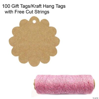 Wrapables 100 Flower Gift Tags/Kraft Hang Tags With Free Cut Strings ...