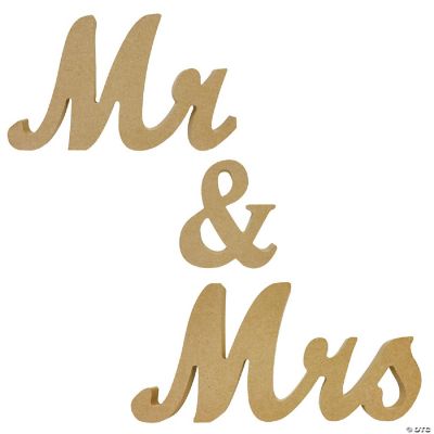 Wrapables Natural Unpainted Wooden Mr & Mrs Freestanding Letters ...