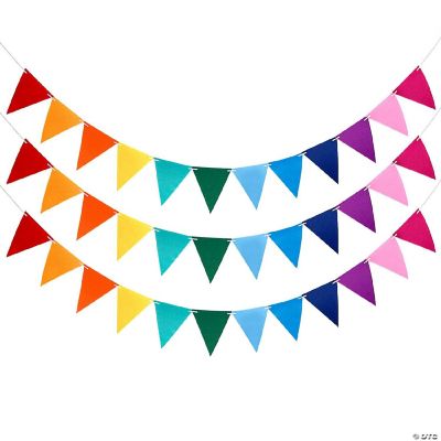 Wrapables Rainbow Pennant Birthday Party Banner (Set Of 3) | Oriental ...