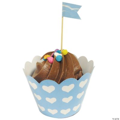 Wrapables Standard Size Hearts Cupcake Wrappers (Set Of 20), Blue ...