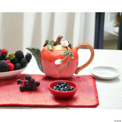 Ceramic Apple Teapot, Gift For Her, Gift For Mom, Tea Party Decor, Caf ...
