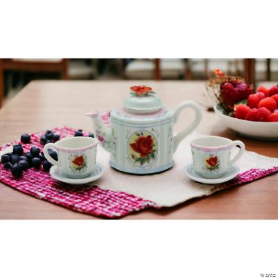 Ceramic Red Rose Mini Tea Set-5 Piece Set, Gift For Her, Gift For Mom ...