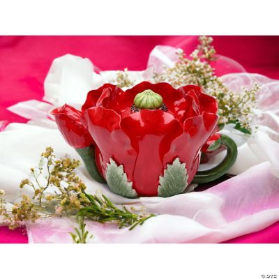 Ceramic Red Poppy Flower Teapot, Gift For Her, Gift For Mom, Tea Party ...