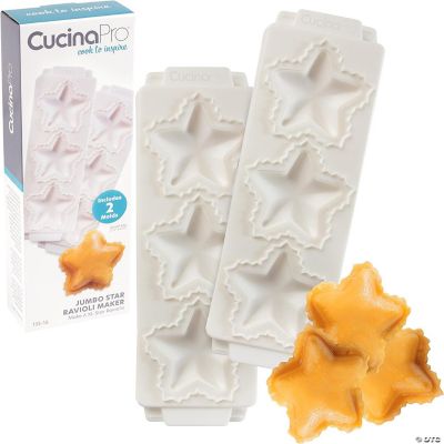 CucinaPro Unique Shaped Ravioli Molds (2 pc)- Jumbo 2.5" Stars - Filled ...