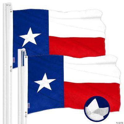 G128 20X30 In 2Pk Texas Embroidered 210D Polyester Flag | Oriental Trading