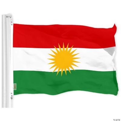 G128 3X5Ft Kurdistan 150D Polyester Flag | Oriental Trading