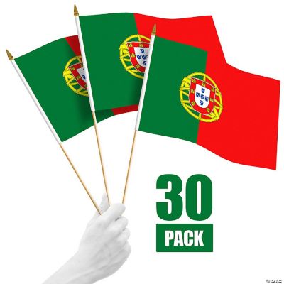 G128 12X18In 30Pk Portugal Printed 150D Polyester Handheld Stick Flag ...