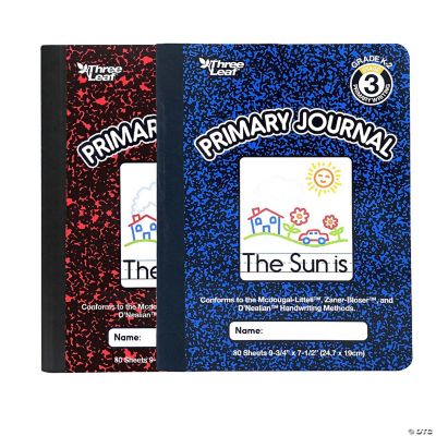 Three Leaf 80 Ct 9 3/4 X 7 1/2 Composition Notebook 700 Gsm Primary ...