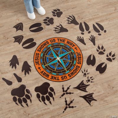 Great North VBS Compass & Animal Track Vinyl Floor Decals - 29 Pc ...