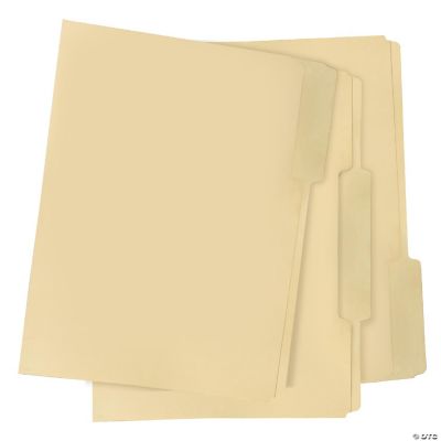 Three Leaf 12 Pack Manila Folder , 8.5 X 11, 1/3 Cut Tab, Pack of 24 ...