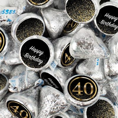 400 Pcs 40th Birthday Candy Chocolate Party Favor Hershey's Kisses Bulk ...