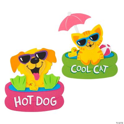 3 3/4" x 4" Animals in Kiddie Pool Magnet Foam Craft Kit - Makes 12 ...